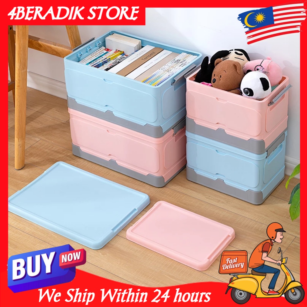 Durable Collapsible Box Plastic Stackable Foldable Storage Box With Lid ...
