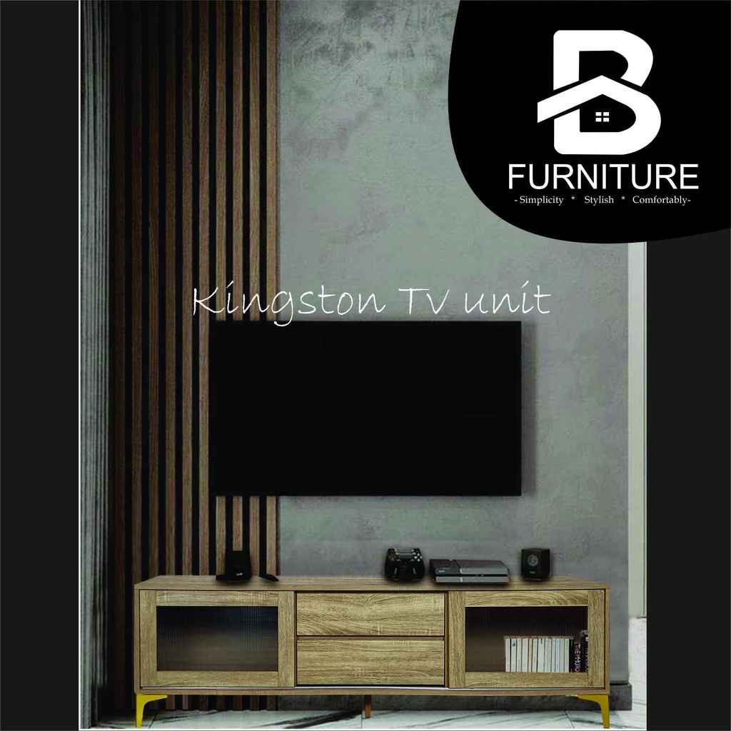 MUJI Style, Gold Leg, Solid TV Cabinet, MUJI TV Cabinet, KingSton TV ...