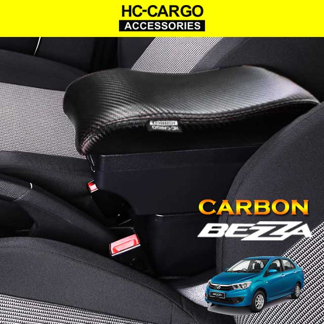 HC Cargo Perodua Bezza 2016 - 2022 Carbon Skin Leather Sliding Comfort ...