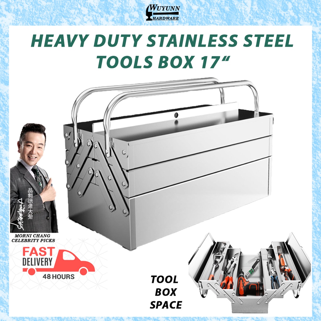 Wuyunn Toolbox Tool Box Storage Tool Box Set Heavy Duty Tool Box Storage 2 /3 Layer Stainless ...