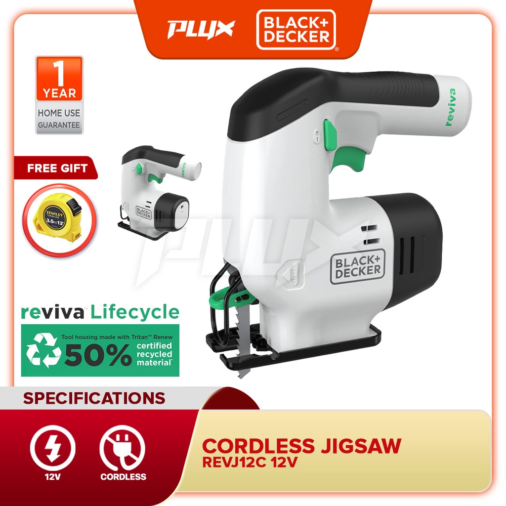 BLACK + DECKER 12V REVIVA Cordless Jigsaw REVJ12C | Shopee Malaysia