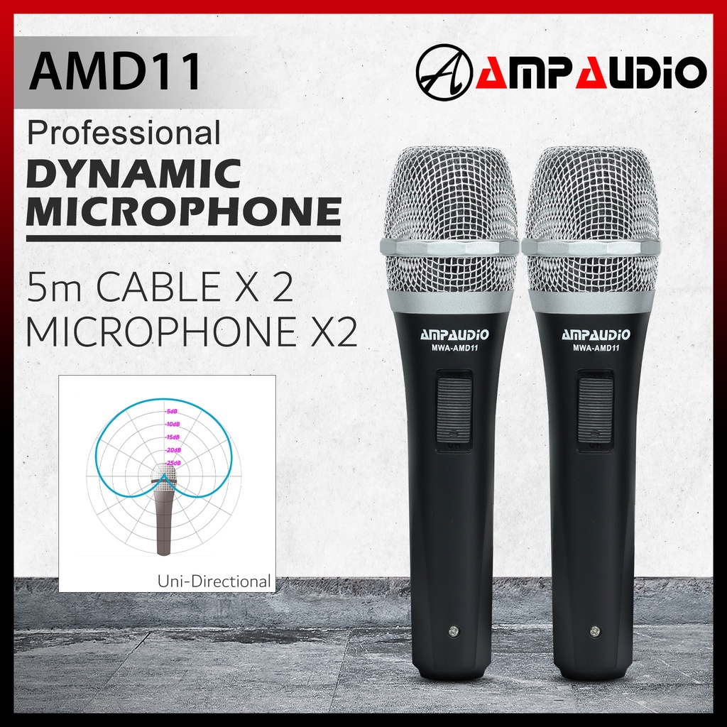 Ampaudio AMD11 Dual Karaoke Microphone Professional Singing Vocal ...