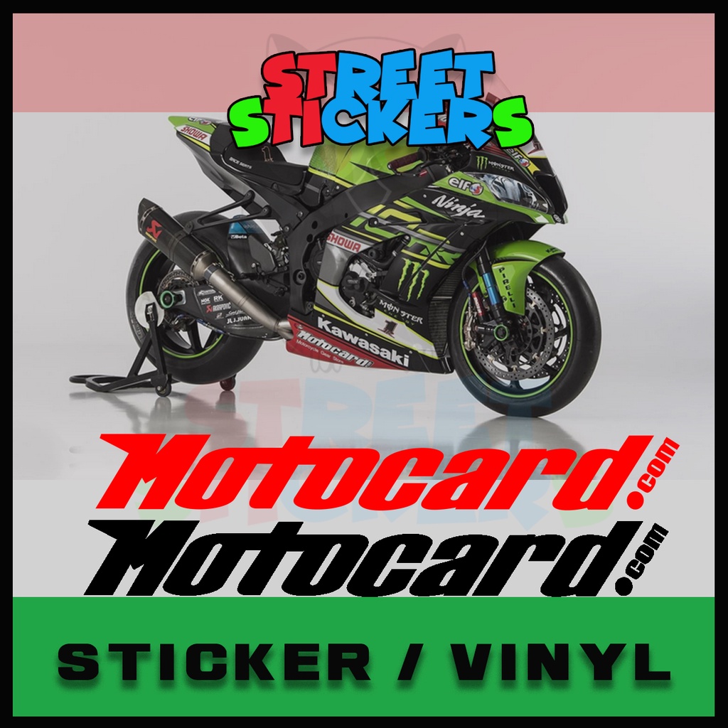 Motocard Motorcycles Fairing Sponsor Stickers Belly Pan Kawasaki Ninja ZX SWBK vinyl Decal ...