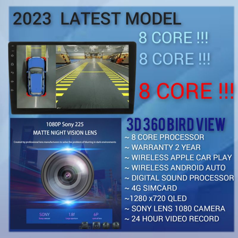 XY AUTO 2023 NEW MODEL 3D 360 BIRD VIEW +24 HOUR VIDEO RECORD ANDROID ...