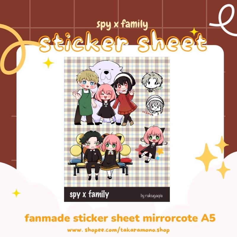 Spy x Family sticker sheet A5 anya yor loid forger spy family anime ...