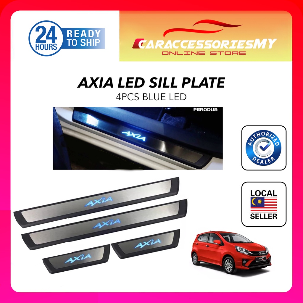 perodua axia led side sill plate door steps blue light side steps ...