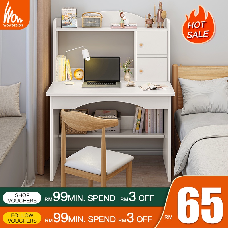 Meja belajar Student Study Table With Book Shelf Computer Table Writing ...