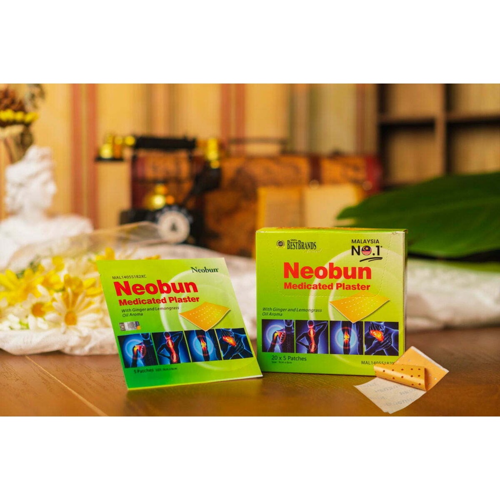 NEOBUN MEDICATED PLASTER WITH GINGER & LEMONGRASS OIL AROMA ( 5 PATCHES ...