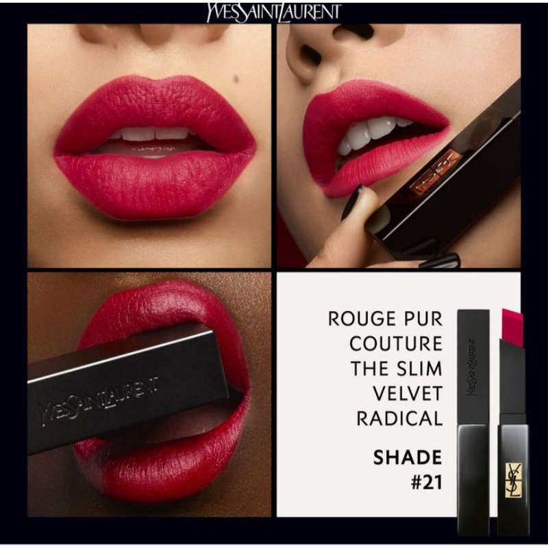 YSL HIGHLY PIGMENTED VELVET MATTE LIPSTICK 21 Rouge Paradoxe | Shopee ...