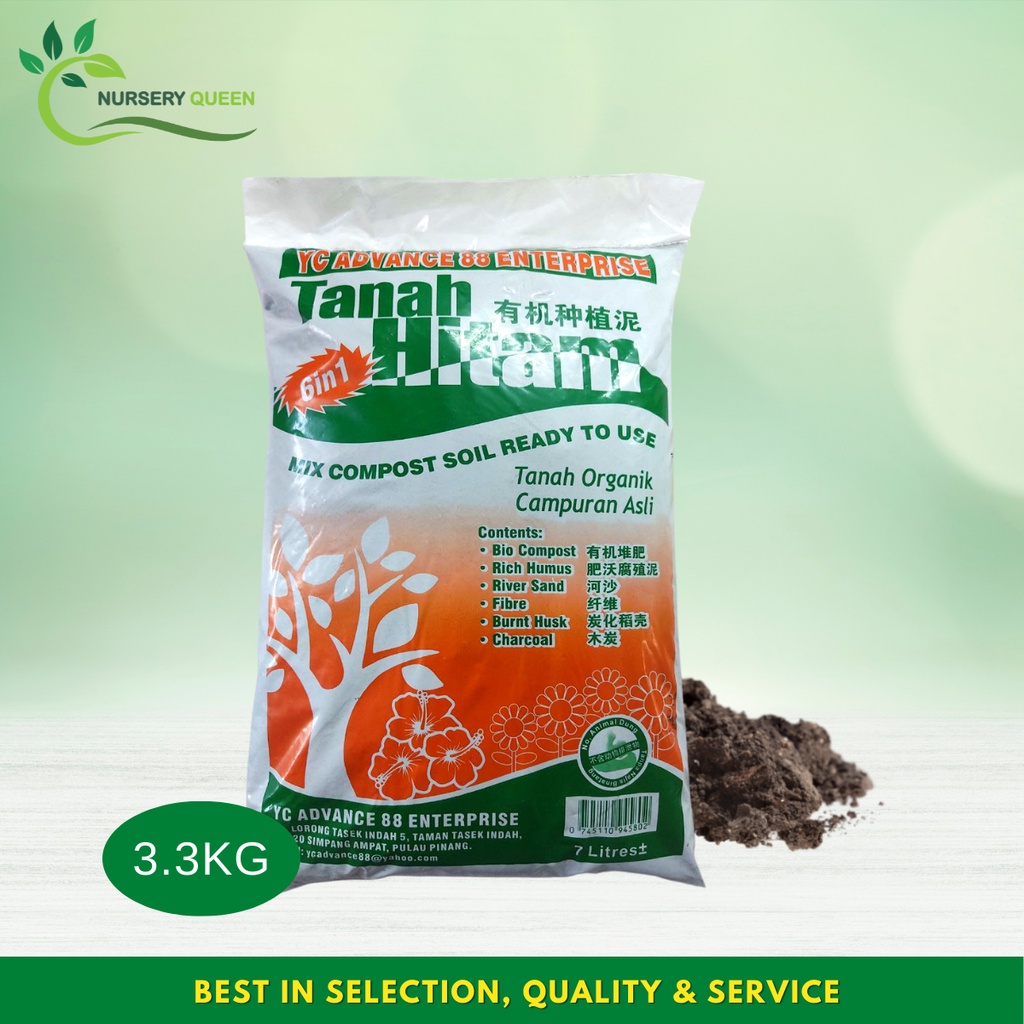 Tanah Hitam Mix Compose 6 in 1 Tanah Organik Campuran Asli [3.3kg] (Max ...