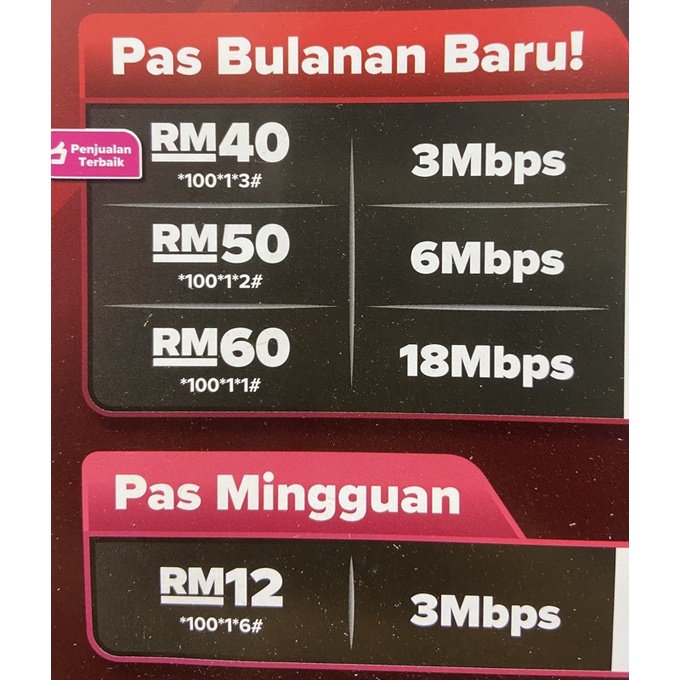 Maxis Hotlink Prepaid Top Up Internet Unlimited Plan Mingguan Bulanan