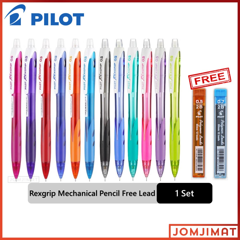 Pilot Rexgrip Mechanical Pencil Free Lead Value Pack 0.5mm/0.7mm ...