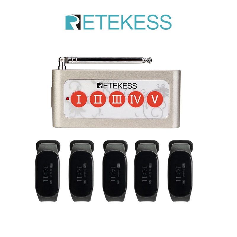 Retekess TD155 Wireless Calling System Button Watch Receivers IPX7 ...