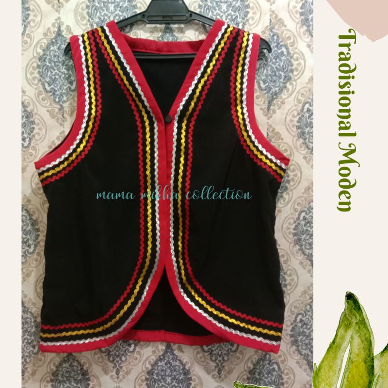 Baju Vest Tradisional Moden Bidayuh /Dayak/ Selakau Borneo Sarawak ...
