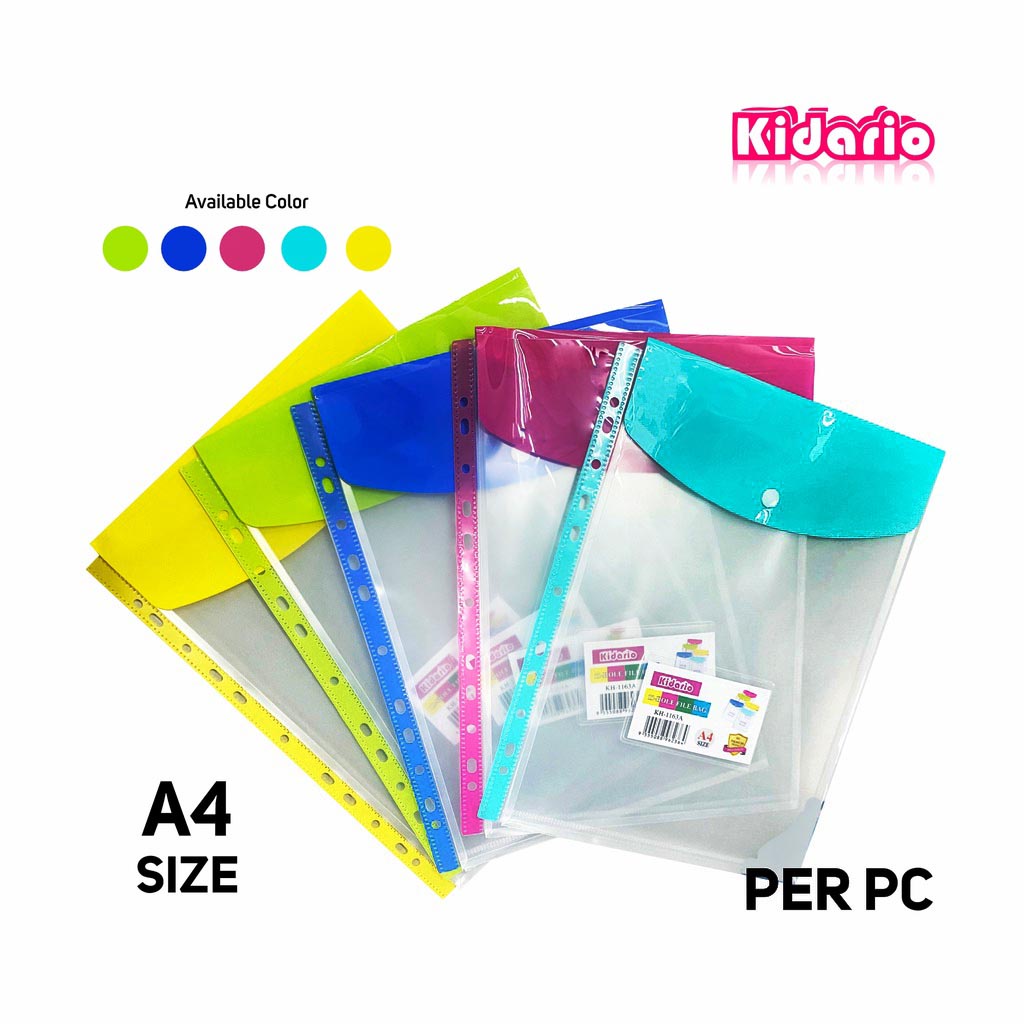 Kidario A4 11 Holes button folder / File Bag / with name card slot ...