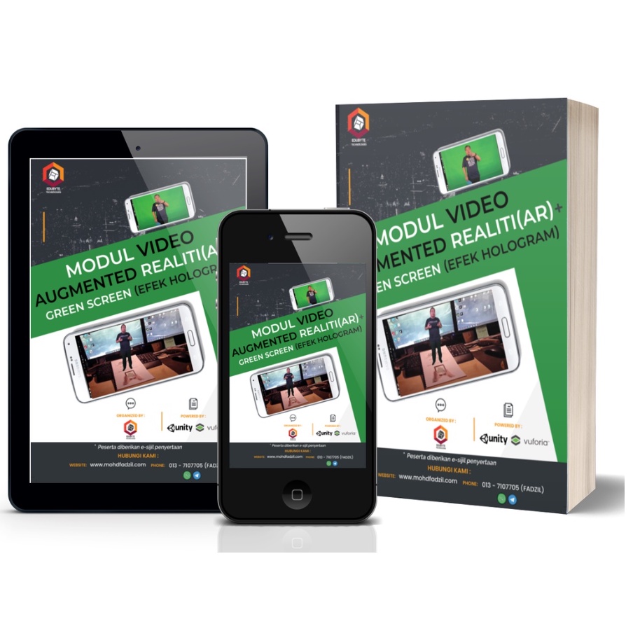 MODUL TUTORIAL VIDEO APLIKASI AUGMENTED REALITI (AR) + GREEN SCREEN (EFEK HOLOGRAM) | Shopee ...