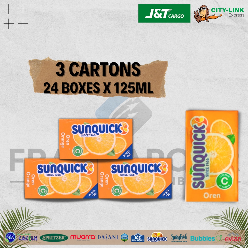 Sunquick Oren Kotak Juice Drink 3 Carton (72 x 125 ml) with FAST ...