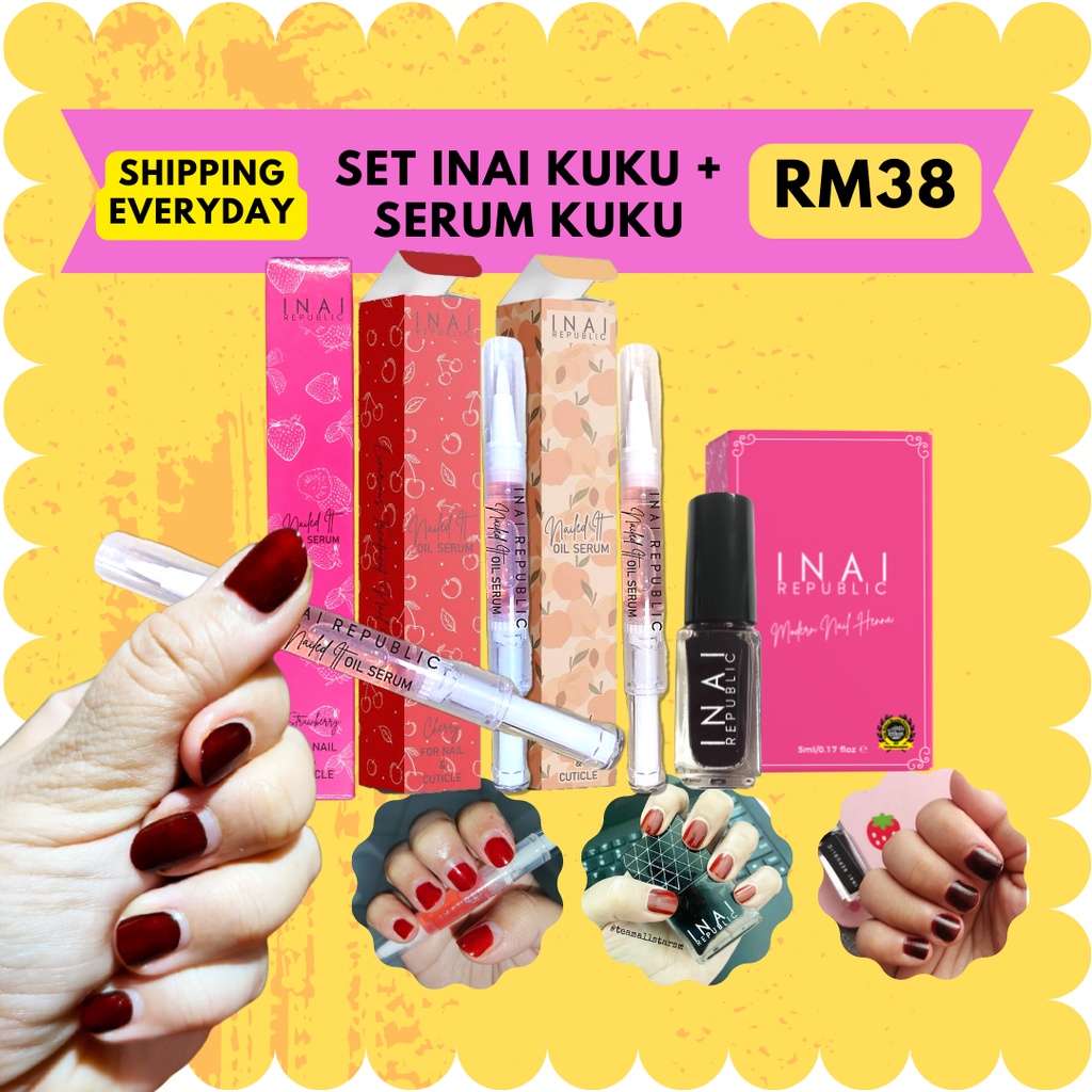 (FREE BUFFER) - inai republic inai kuku hq original serum kuku nail ...