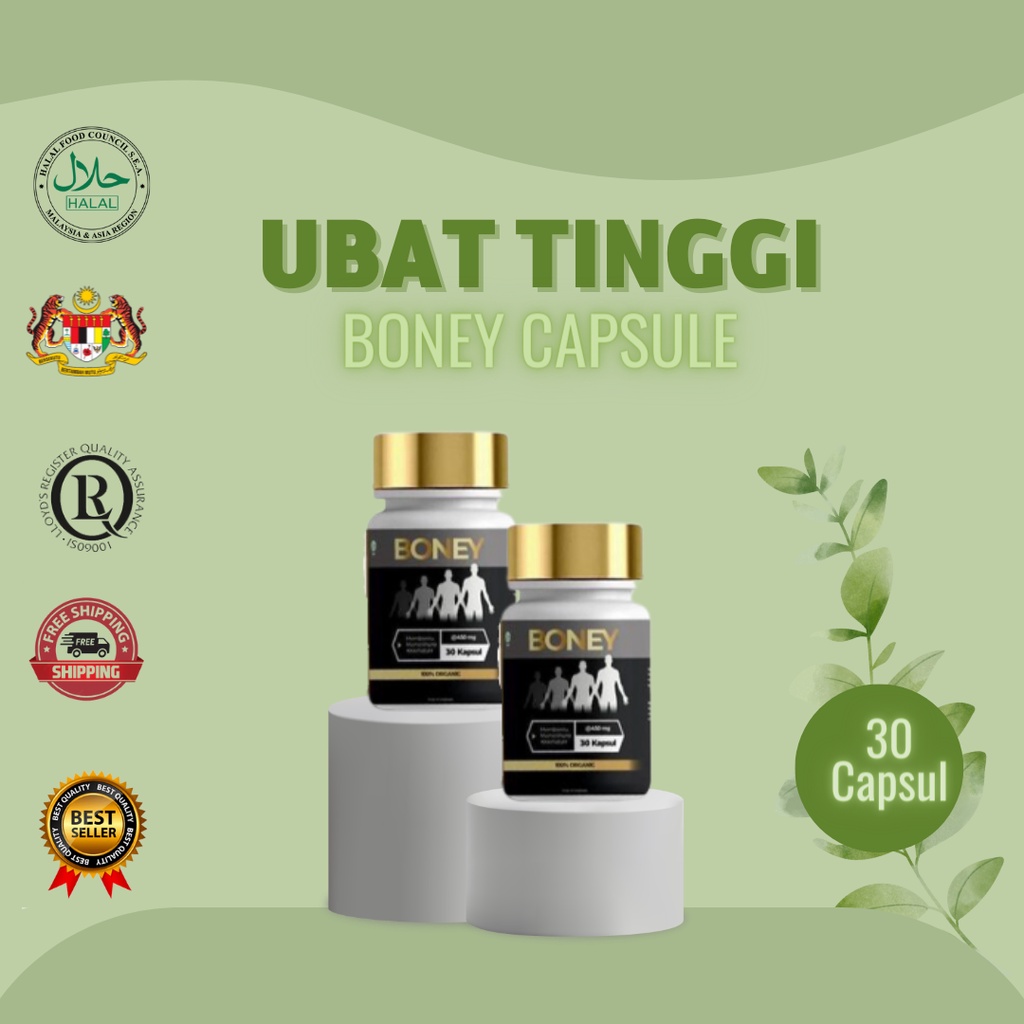 Boney 30 Capsule Ubat tinggi badan original Penambah tinggi badan Supplement peninggi Badan ...