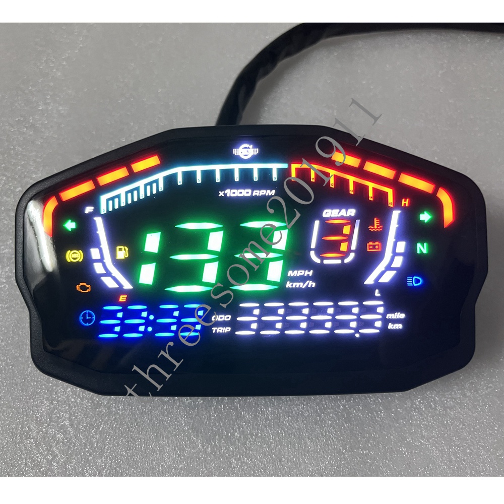 Universal LED Motorcycle Speedometer LCD Digital Odometer Backlight For ...