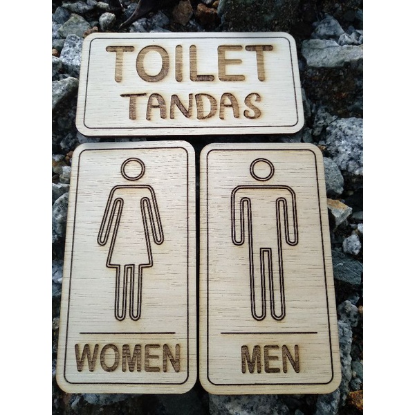 Toilet Tandas Lelaki Wanita Sign Board Masjid Wall Door Home Deco ...