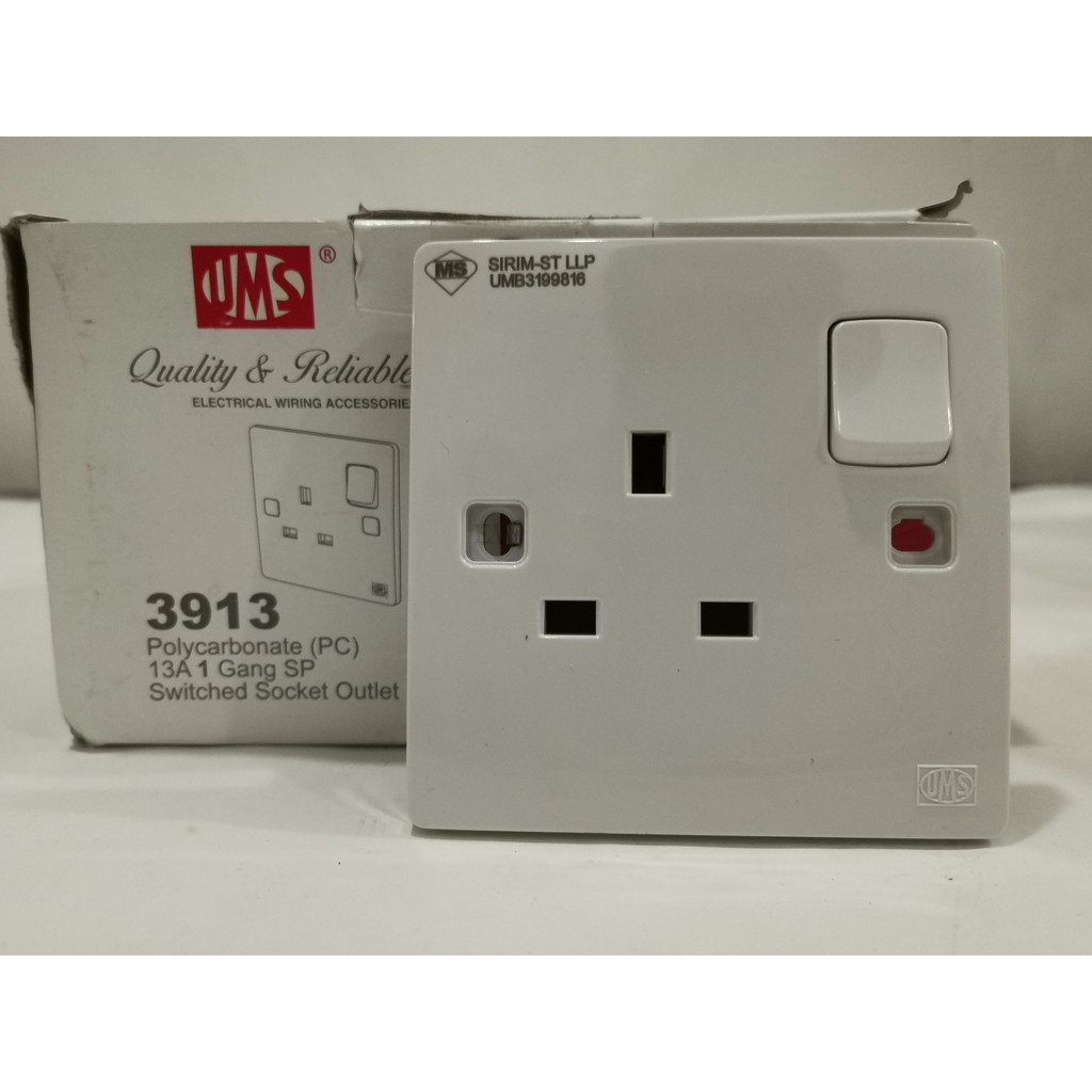 UMS 3913 13A 1G SSO UMS 6 Series 13A 1gang Switched Socket Outlet(3913 ...