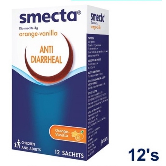 Smecta Anti-Diarrheal (Orange- Vanilla Flavor) 12 Sachets | Shopee Malaysia