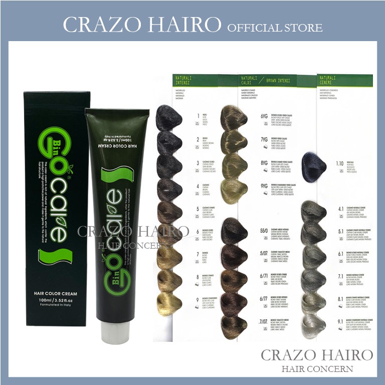 Gocare Go Care Salon Hair Dye Permanent Color Cream 100ml (Ash / Red ...