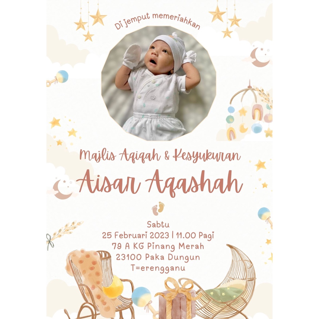 Video Kad Jemputan Majlis Aqiqah & Birthday | Video Invitation Digital ...