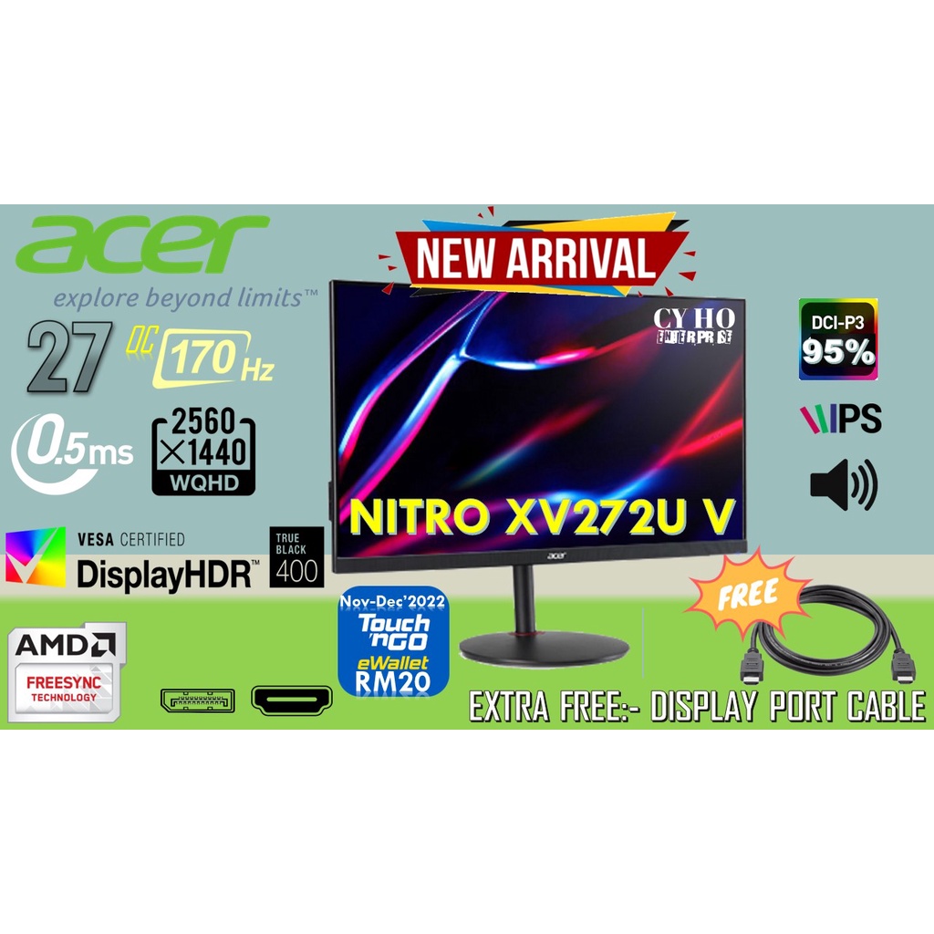 Acer Nitro XV272U V 27" 2K QHD IPS-OC 170hz/0.5ms / XV271Z 27" FHD IPS ...