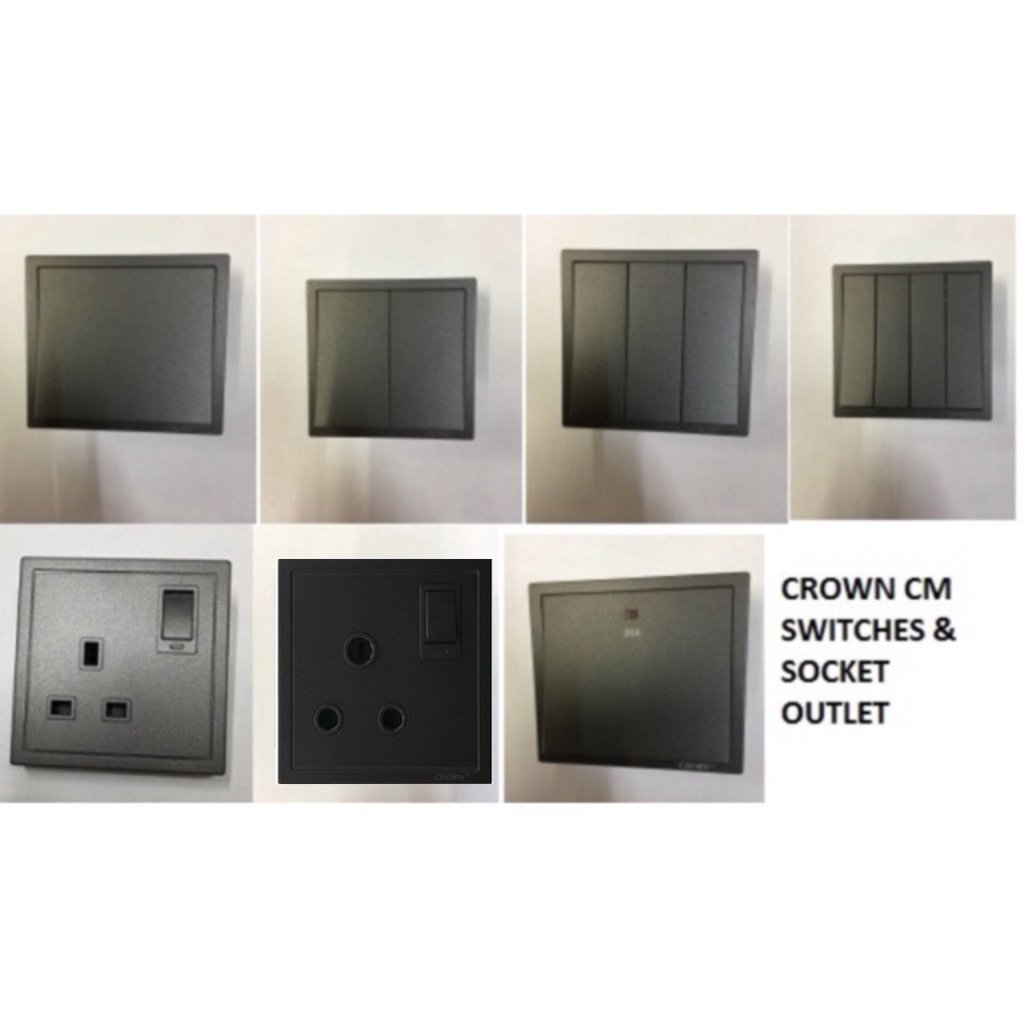 CROWN CM SERIES MATT BLACK SWITCHES & SOCKET OUTLET [SIRIM APPROVAL ...
