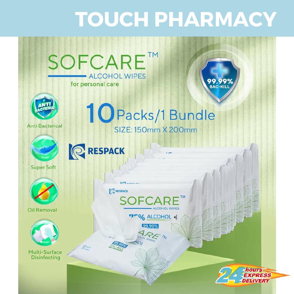 RESPACK SOFCARE Alcohol Wipes 10's/PACK | Shopee Malaysia