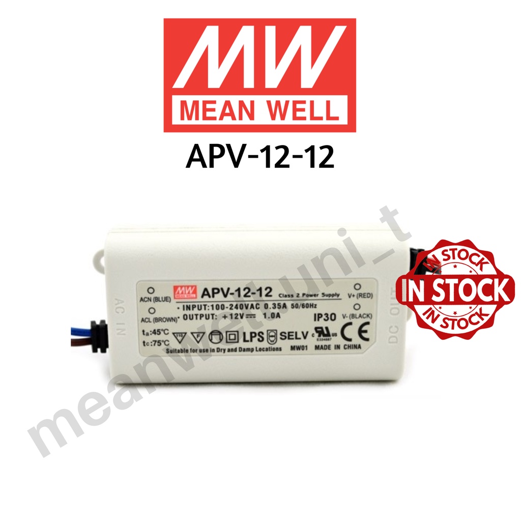 Mean Well APV-12-12 12VDC 1.0A MeanWell Led Power Supply for Led ...