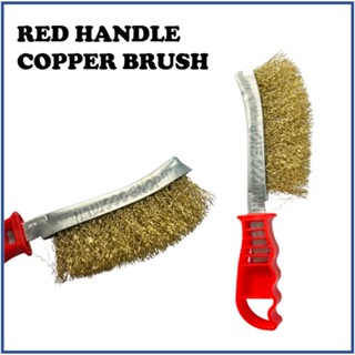Pvc Red Handle Wire Copper Brush Portable Rust Remover Steel / Berus ...