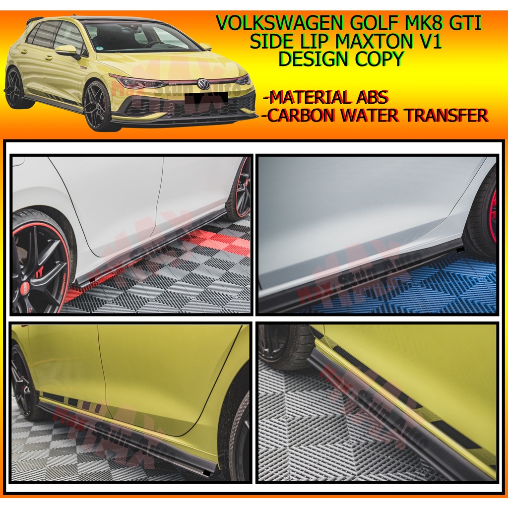 VOLKSWAGEN GOLF MK8 GTI MAXTON V1 SIDE LIP (ADDING TYPE SIDE SKIRT) FOR ...