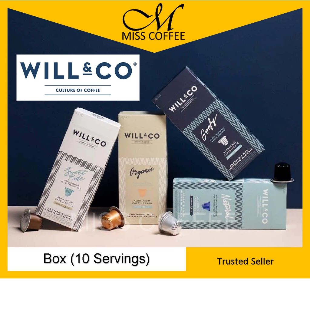 NEW - Will & Co Nespresso Coffee Capsules Goofy Natural Organic Slo Jam ...