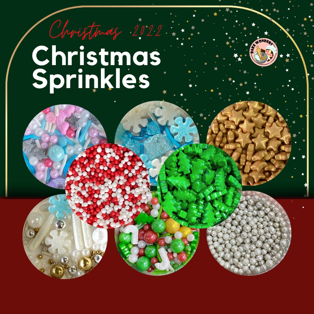 (10g) Christmas Sprinkles/ Gold Star Sprinkle/ Gold Ball Sprinkle /Raya ...