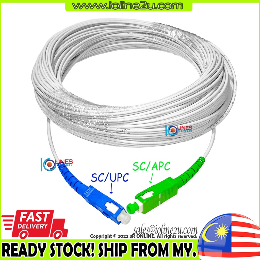 10m 20m 30m SC-SC Single Mode armored fiber optic patch cord cable ...