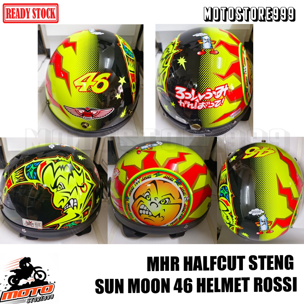 MHR HALFCUT STENG SUN MOON 46 HELMET ROSSI READY STOCK | Shopee Malaysia