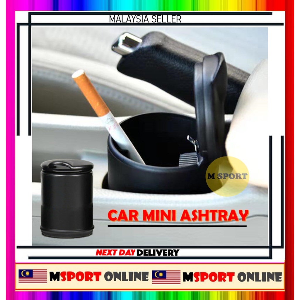 LED Portable Car Cup Holder Cigaratte Ashtray Trash Bin Tempat Abu ...