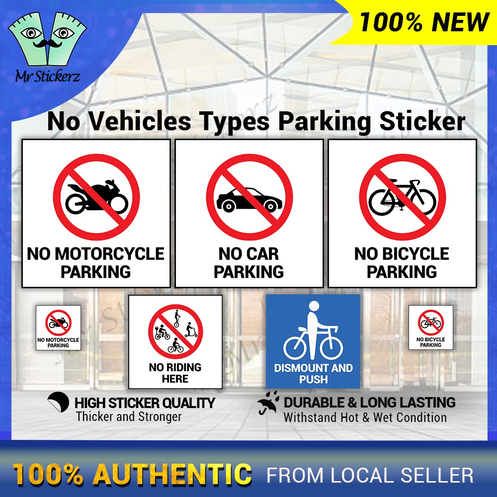 Prohibition Sign No Vehicle Types Parking Sticker Transportation ...