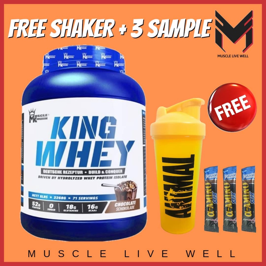 Mk Muscle Kingdom King Whey 5lbs/2.2kg (Free shaker + 3 Sample) muscle ...