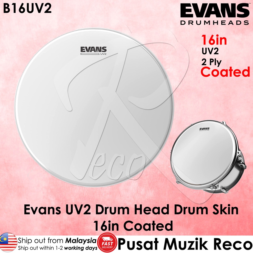 Evans B16UV2 UV2 COATED 16" Drumhead Tom Drum Head Drumskin Drum Skin Kulit Drum 16in Drum Head ...
