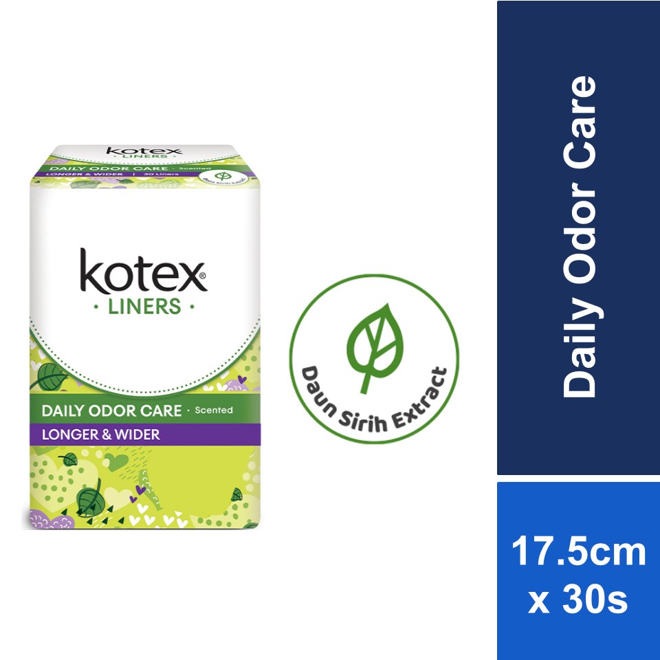 Kotex Liners Longer & Wider Scented Daun Sirih (30 pcs) | Shopee Malaysia