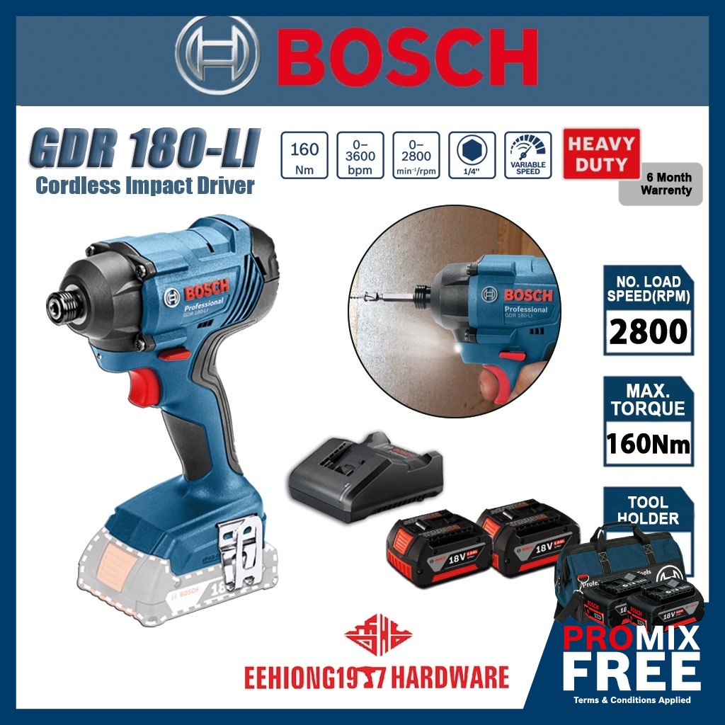 BOSCH GDR 180-LI GDR180 18V CORDLESS BATTERY IMPACT WRENCH SOLO ...
