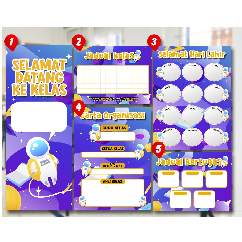 Set Keceriaan Kelas Jadual Bertugas Jadual Kelas Carta Organisasi