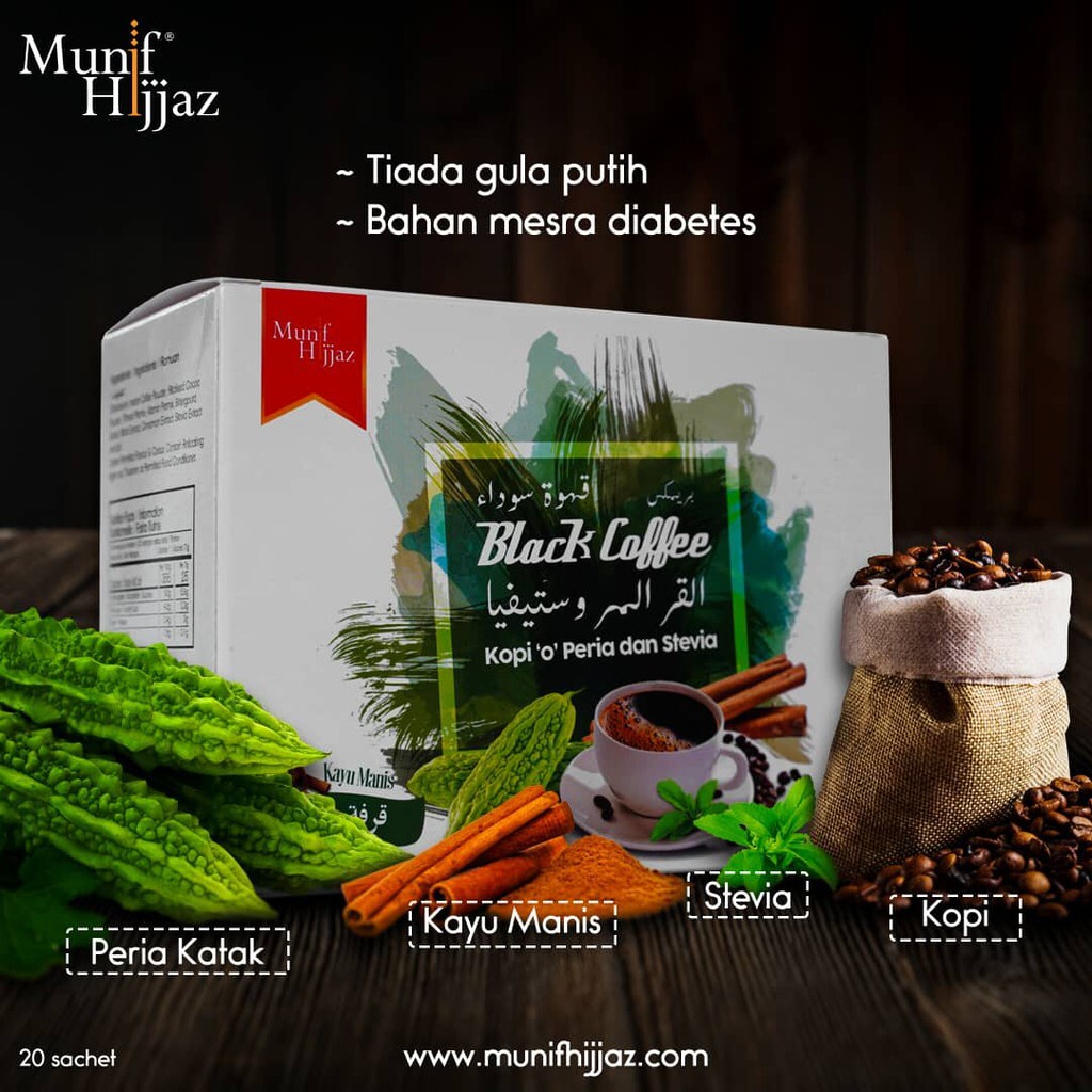 MUNIF HIJJAZ KOPI O PERIA DAN STEVIA 7GX20S | Shopee Malaysia