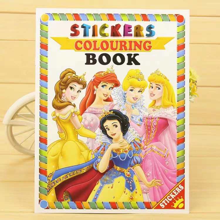 Princess Sticker & Coloring Book A4 Buku Mewarna Pelekat Kanak Tadika ...