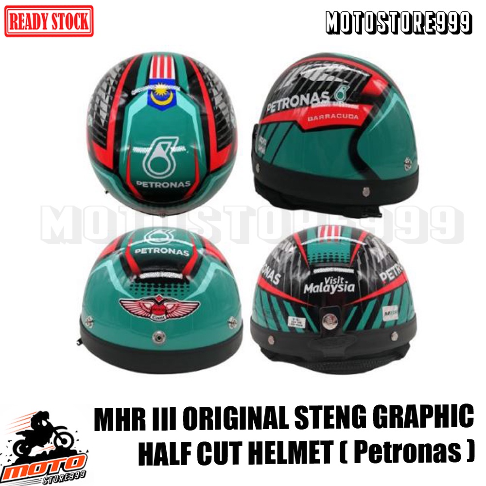 MHR III ORIGINAL STENG GRAPHIC HALF CUT HELMET PETRONAS READY STOCK ...