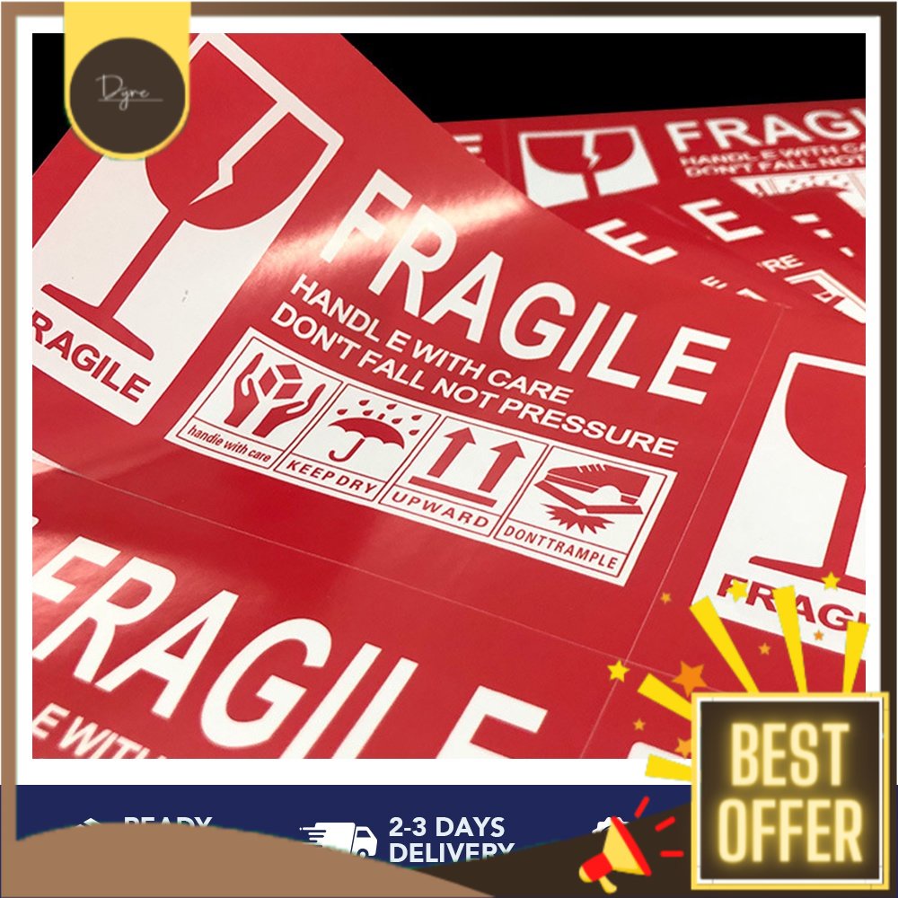 Fragile Label Sticker Fragile Tape Mudah Pecah Sticker Pelekat Carton ...